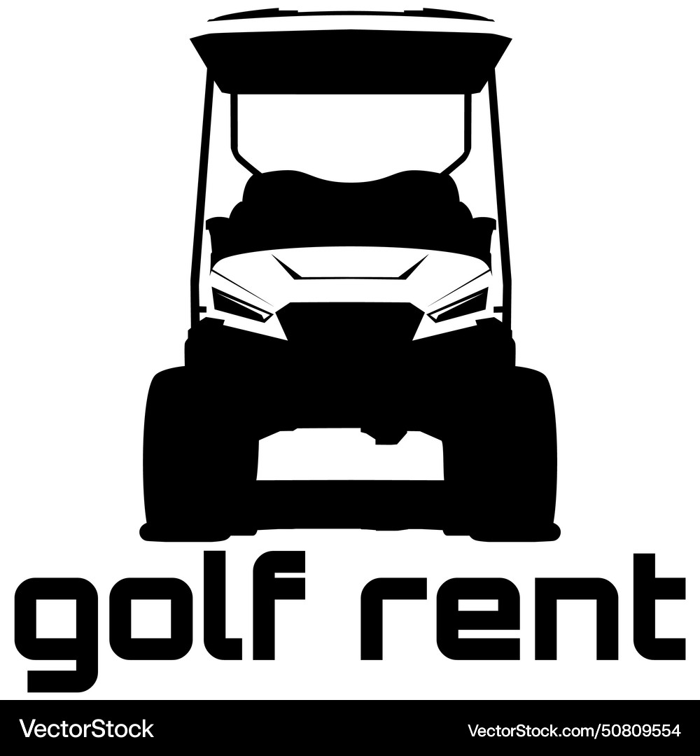 Golf cart logo concept black Royalty Free Vector Image