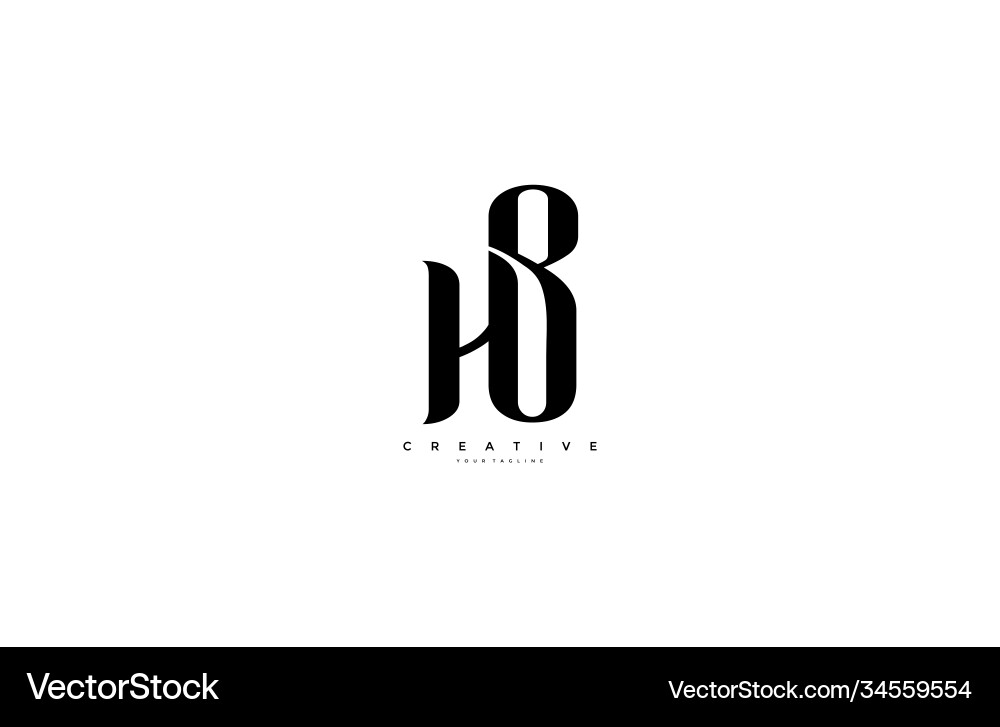 Hb connection simple monogram logo Royalty Free Vector Image
