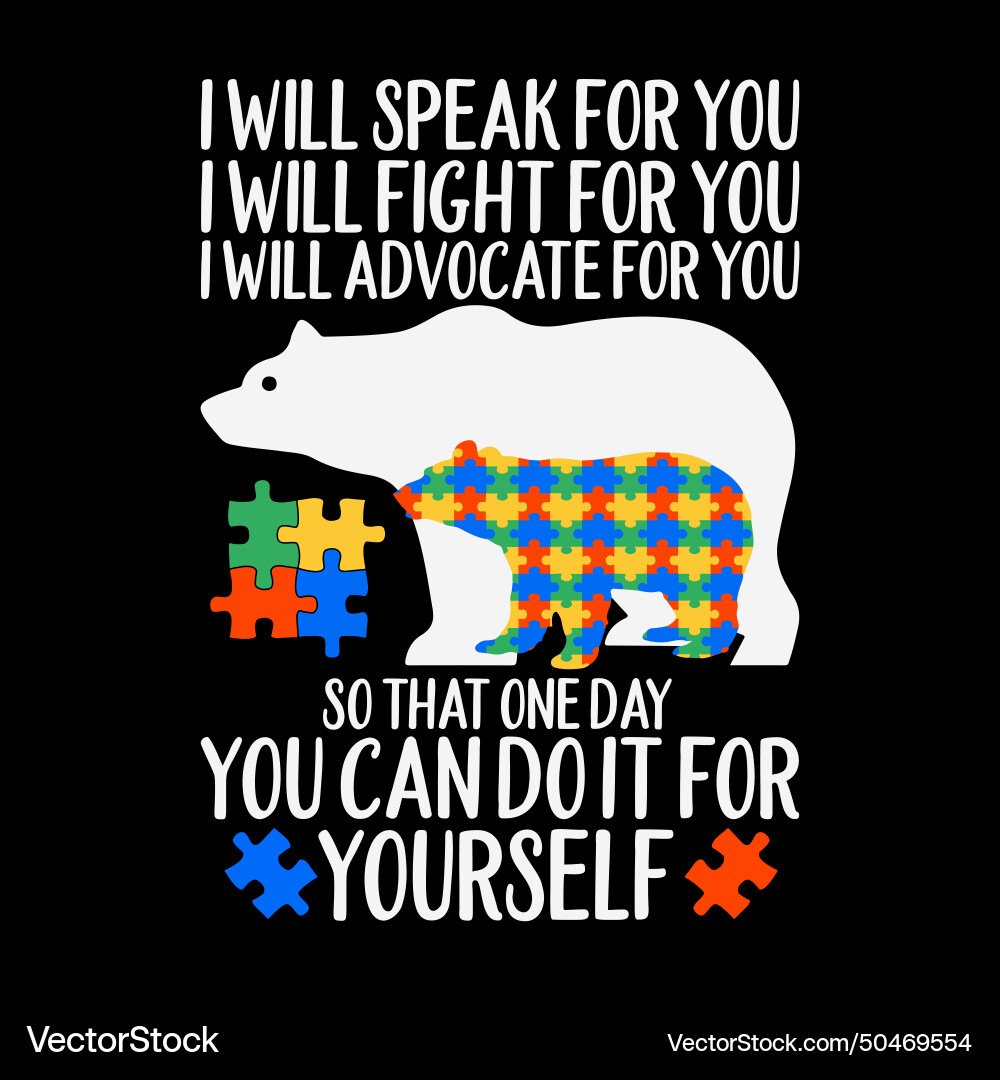 Mama papa bear autism awareness Royalty Free Vector Image