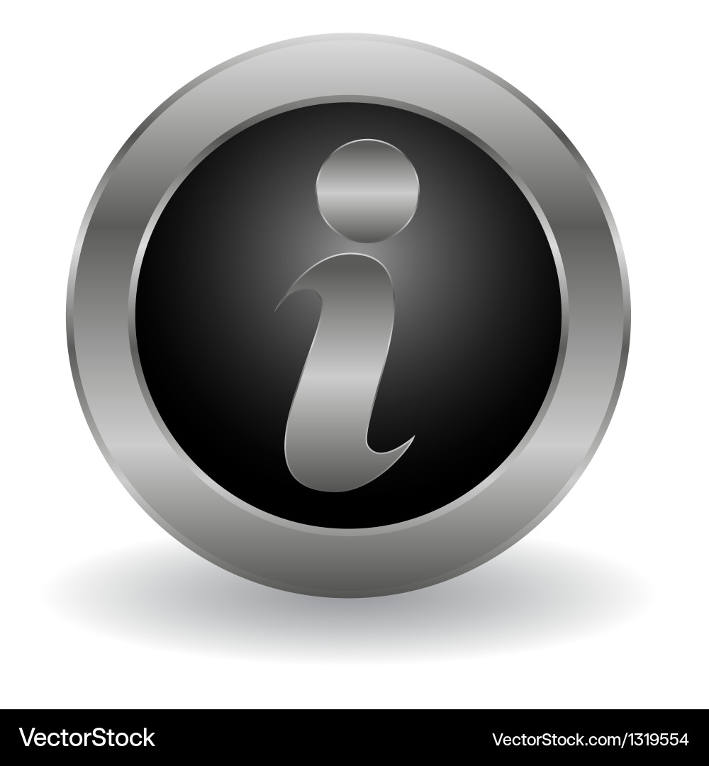 Metallic info button Royalty Free Vector Image