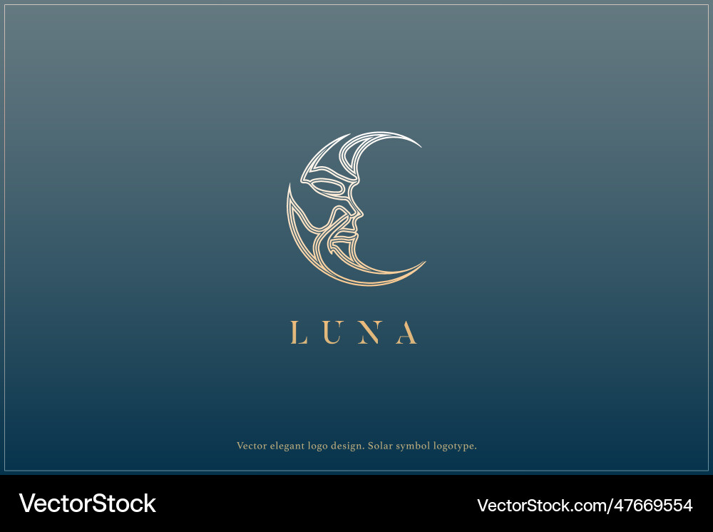 Moon logo design celestial logotype minimal Vector Image
