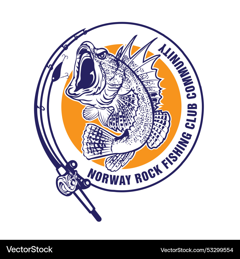 Red rock cod sea fish – Royalty-Free Vector | VectorStock