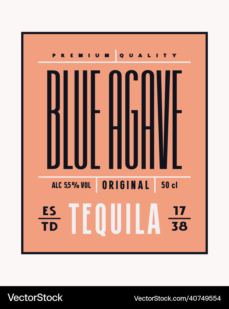 Template label for tequila Royalty Free Vector Image