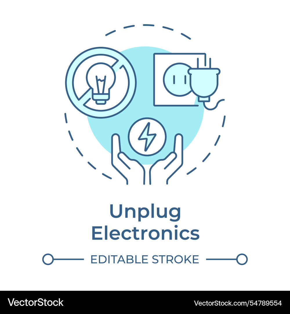 Unplug electronics soft blue concept icon Vector Image