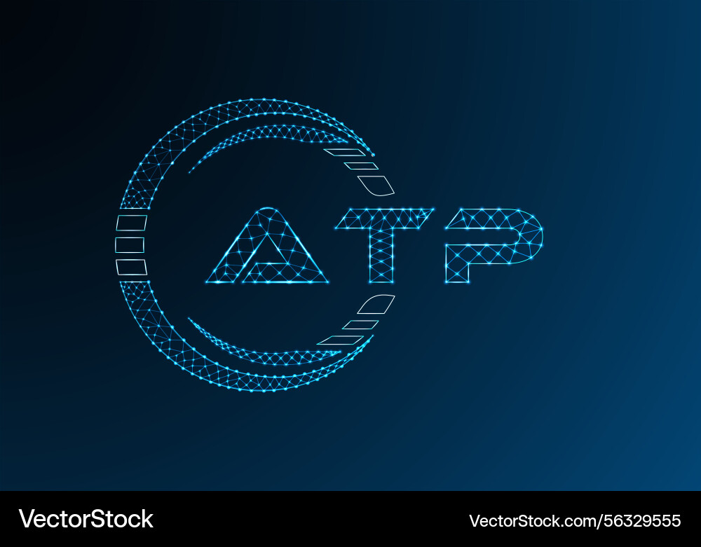 ATP Low Poly Letter Logo Royalty Free Vector Image