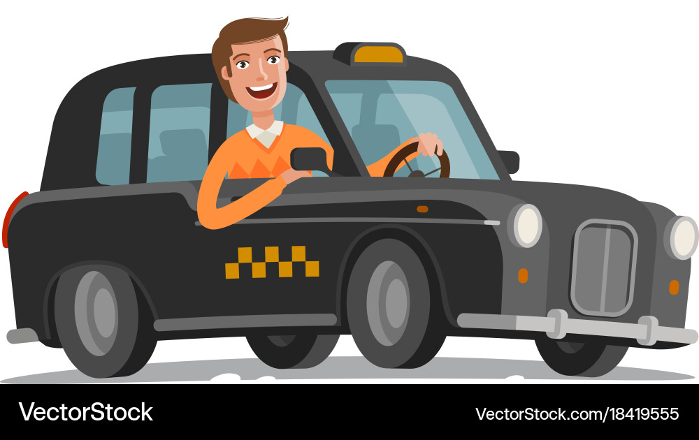 Cheerful Taxi Driver Royalty Free Vector Image