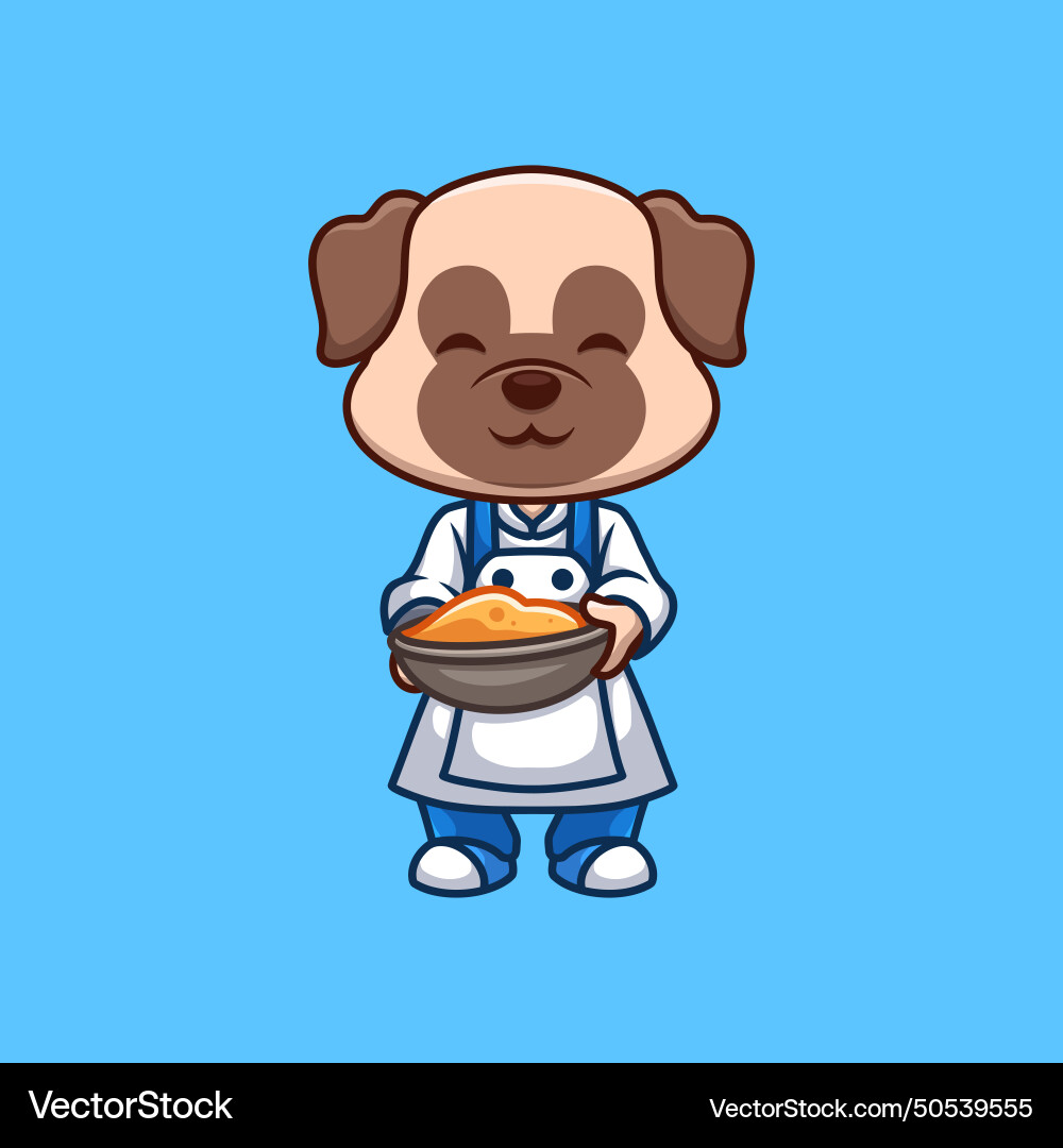 Chef pub dog cartoon Royalty Free Vector Image