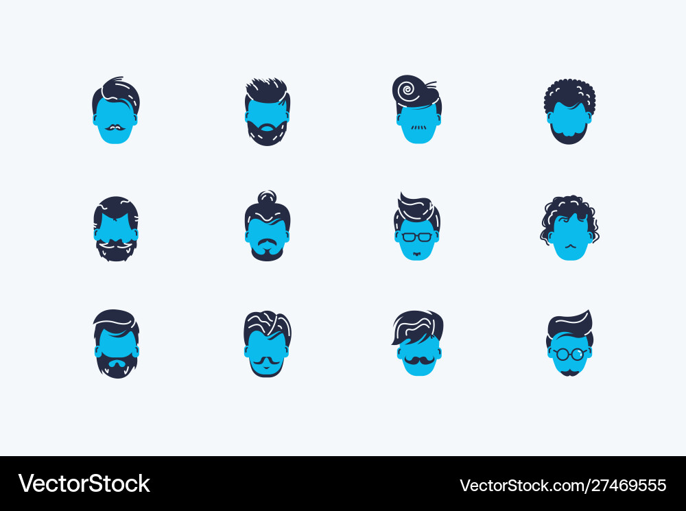 Fashionable hairstyles set Royalty Free Vector Image