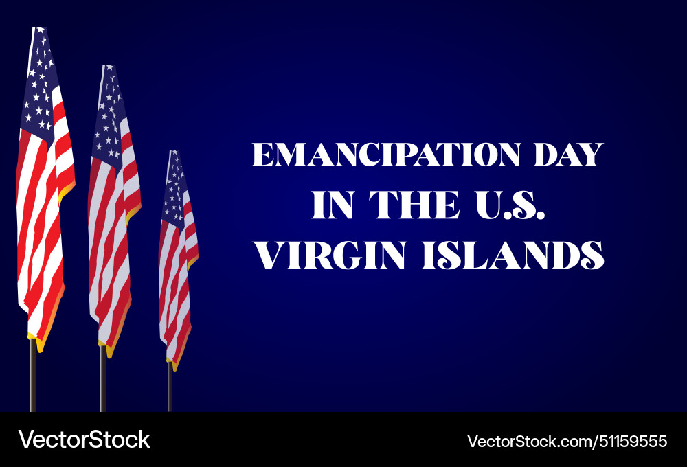 Flag with emancipation day in the us virgin Vector Image