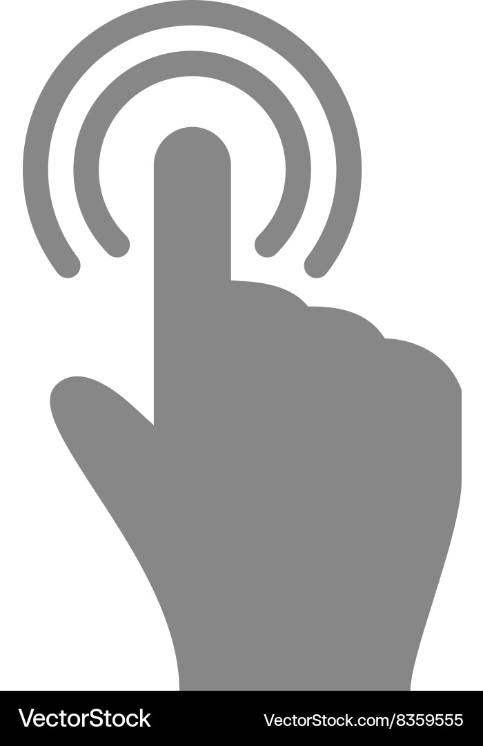 Hand touch and tap gesture line art icon for apps Vector Image