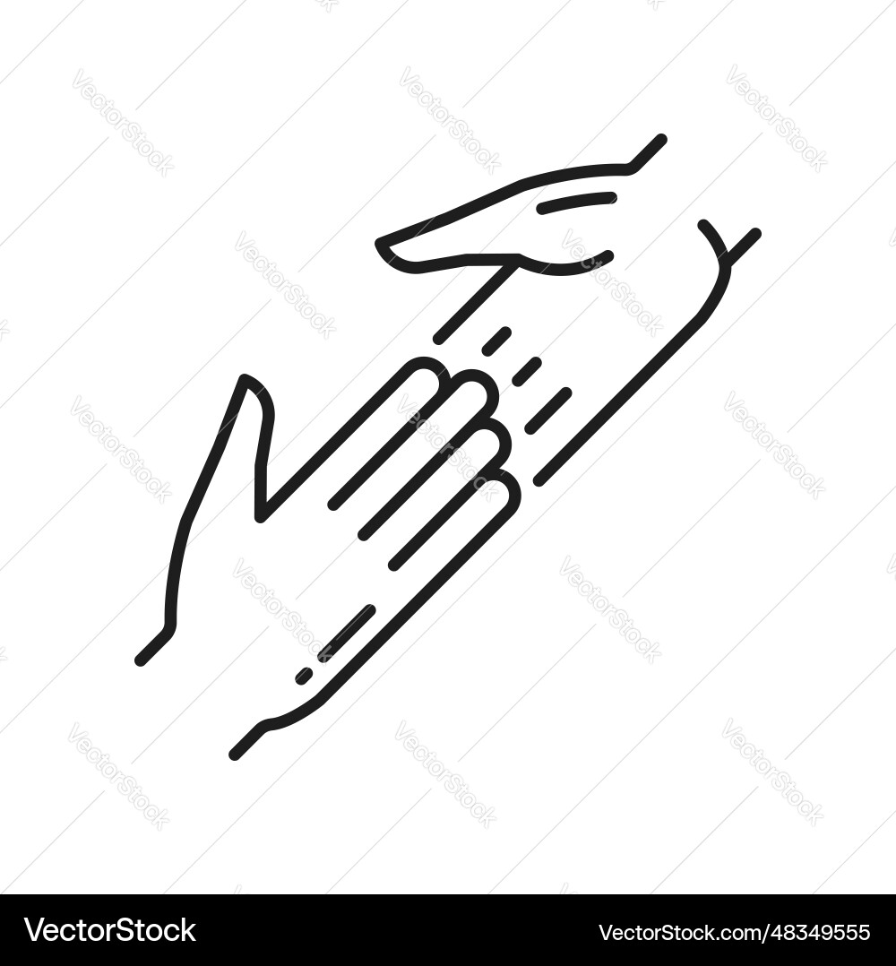 Hands Unite Support Icon Royalty Free Vector Image