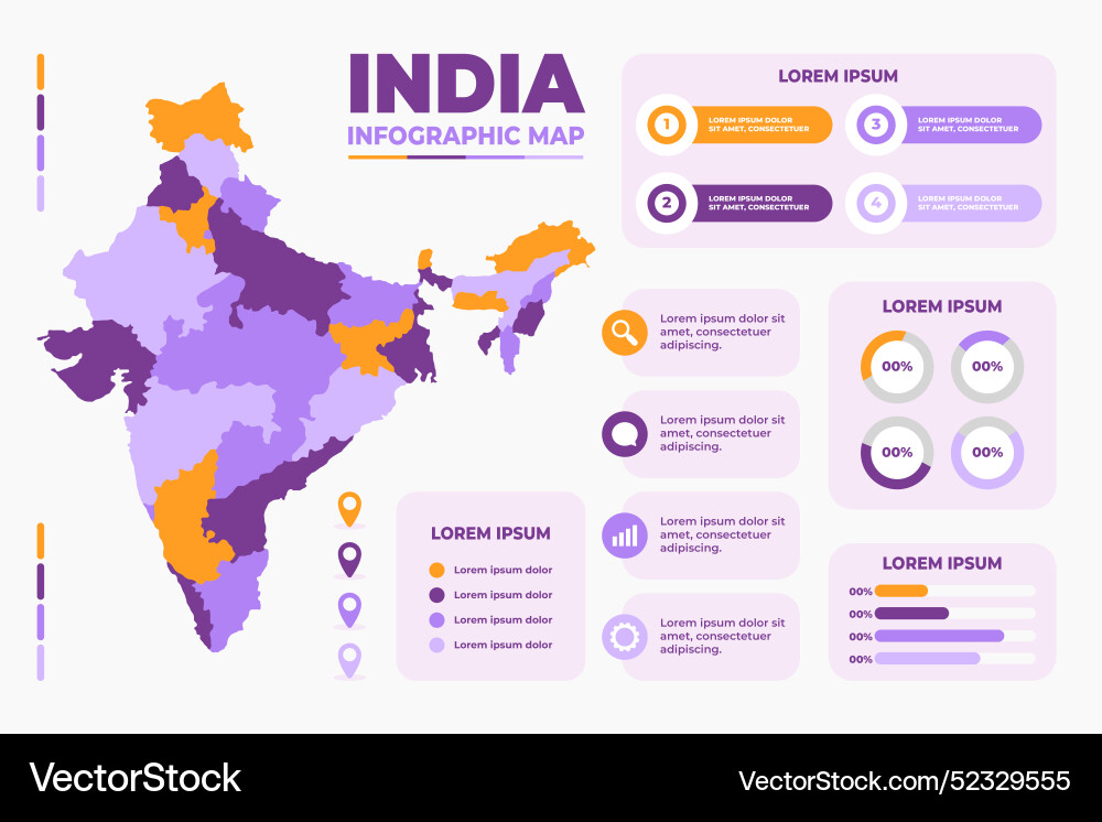 India map infographics Royalty Free Vector Image