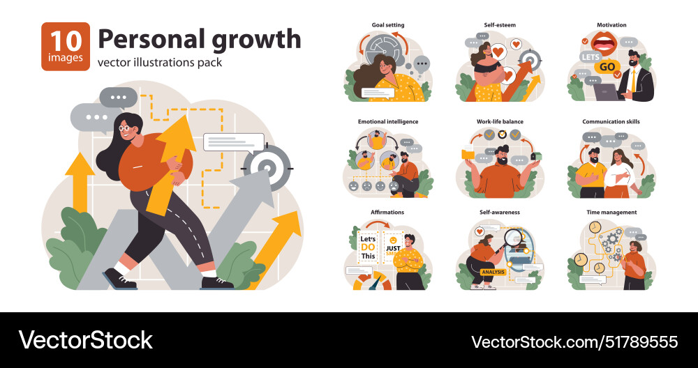 Personal growth set professional Royalty Free Vector Image
