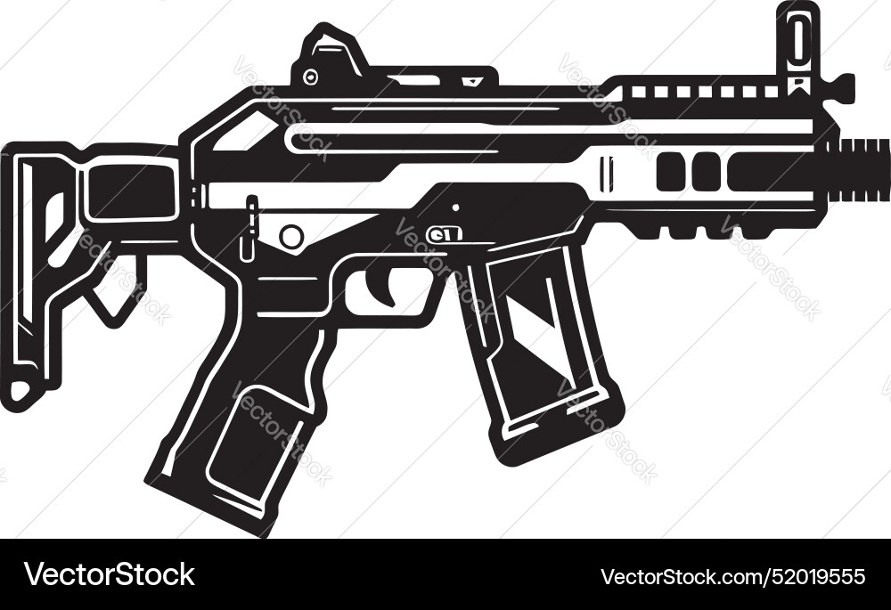 Robotic firepower weapon design electric shooter Vector Image