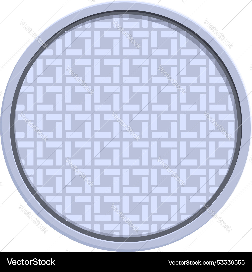 Round manhole cover presenting a geometric pattern