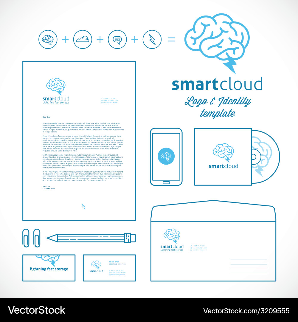 Smart cloud logo and identity template Royalty Free Vector