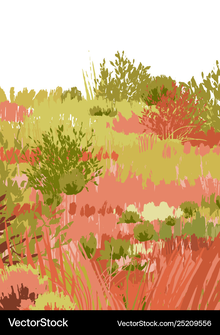 Abstract graphic steppe view in calm colors Vector Image