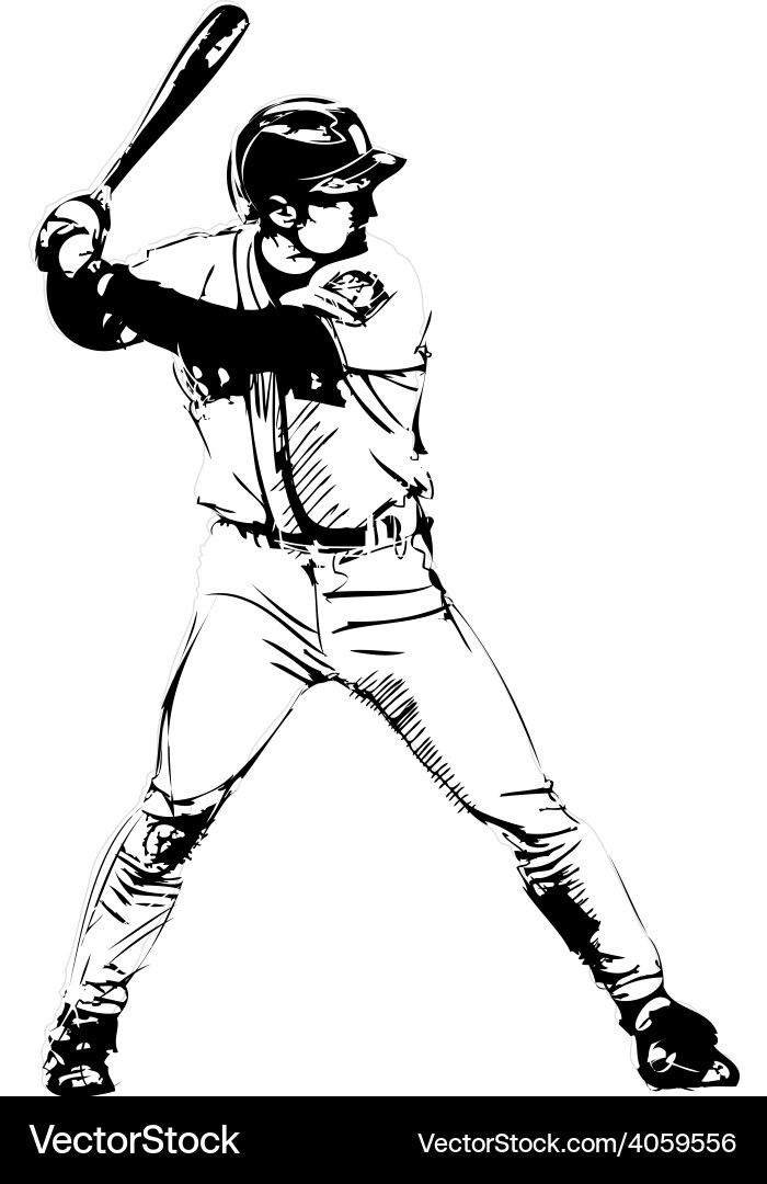Baseball player Royalty Free Vector Image - VectorStock