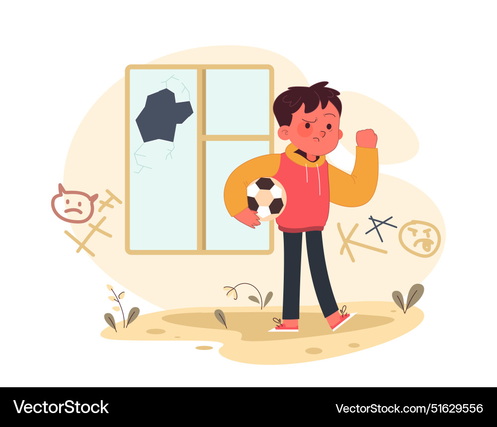 Behavioral problems of a neglected child little Vector Image