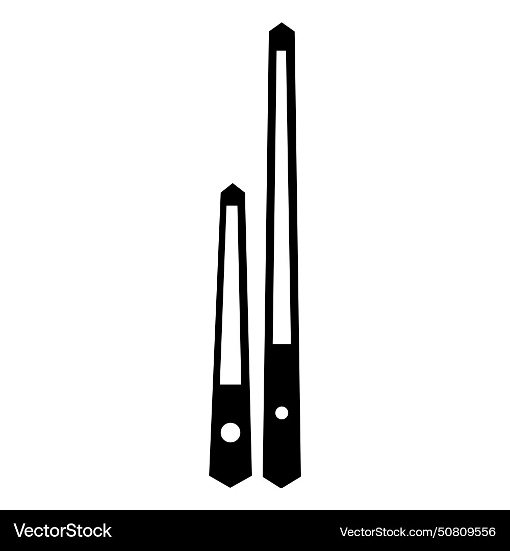 Black retro clock hands isolated on white Vector Image