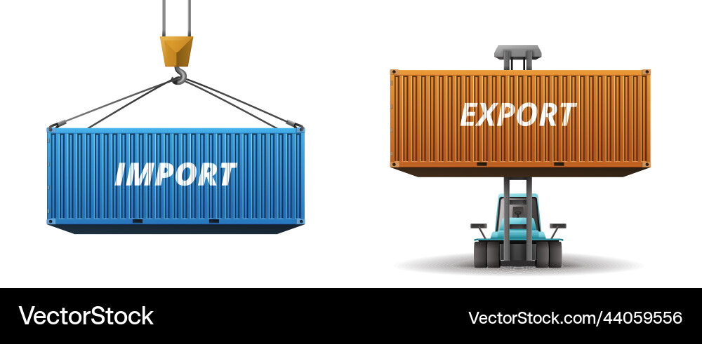 Cargo logistics containers set Royalty Free Vector Image