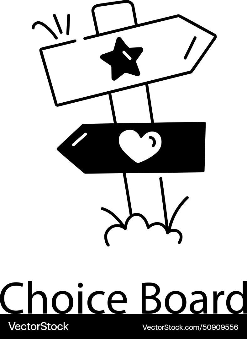 Choice board Royalty Free Vector Image - VectorStock