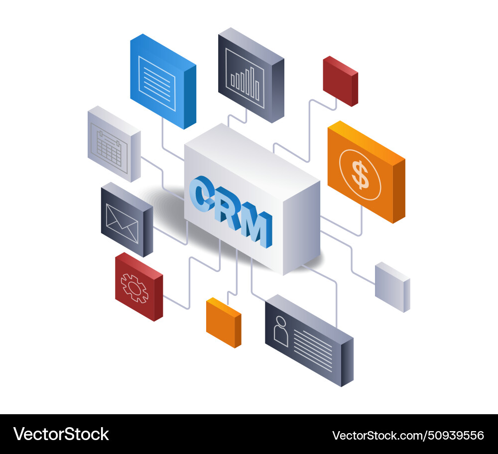 Infographic crm development business system flat Vector Image