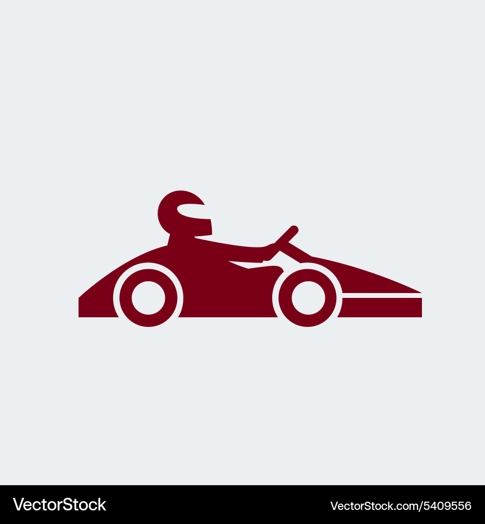 Kart with driver icon Royalty Free Vector Image