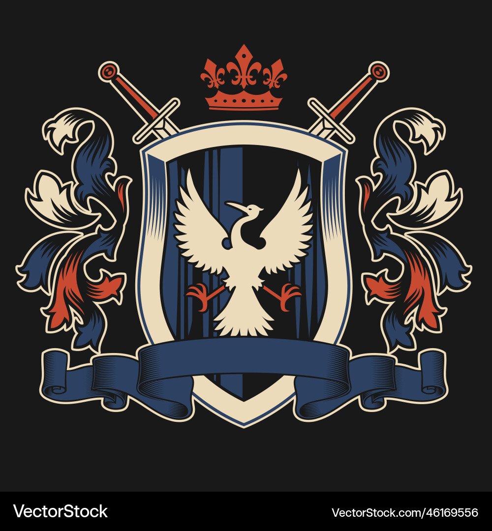 Knight medieval shirt crest design Royalty Free Vector Image