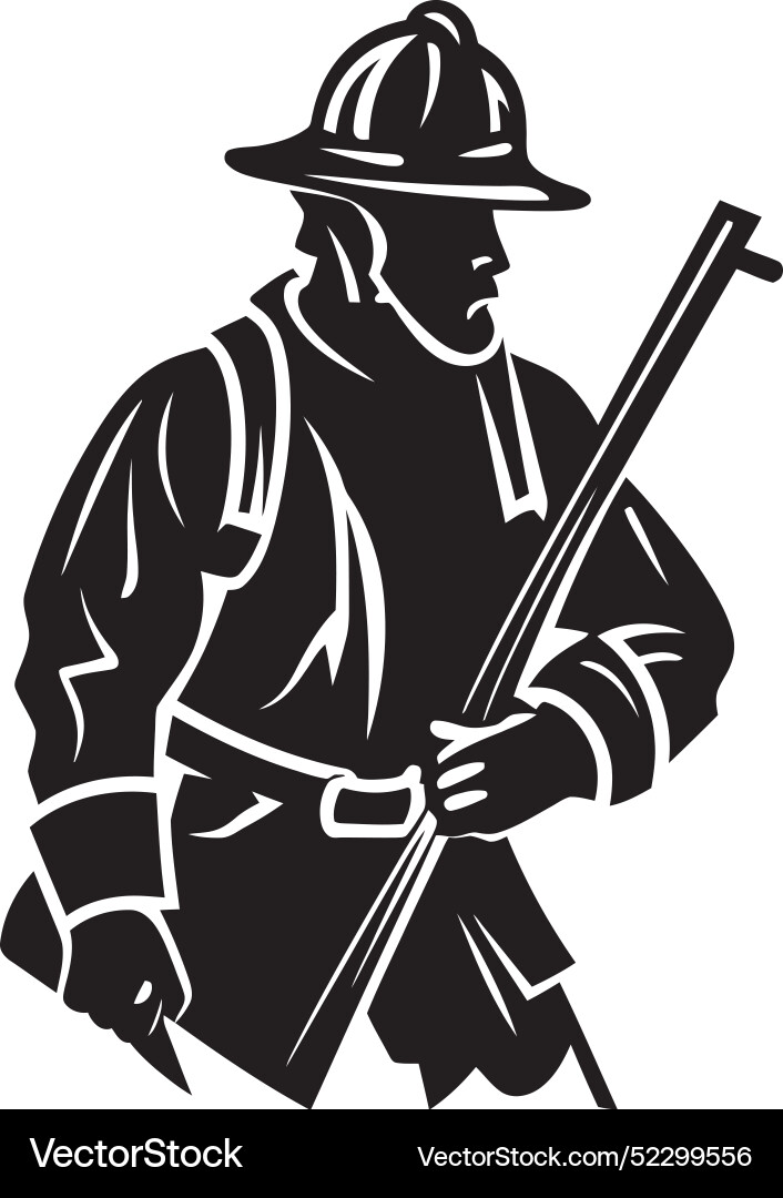 Monochrome fireman silhouette design fire rescue Vector Image