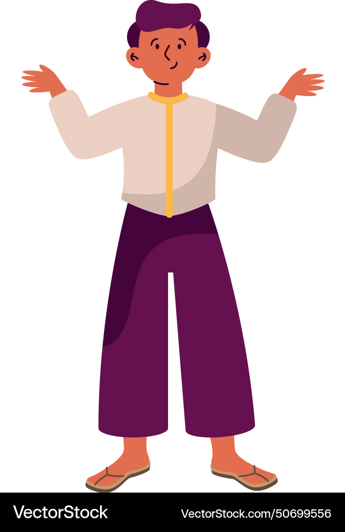 Myanmar man standing Royalty Free Vector Image