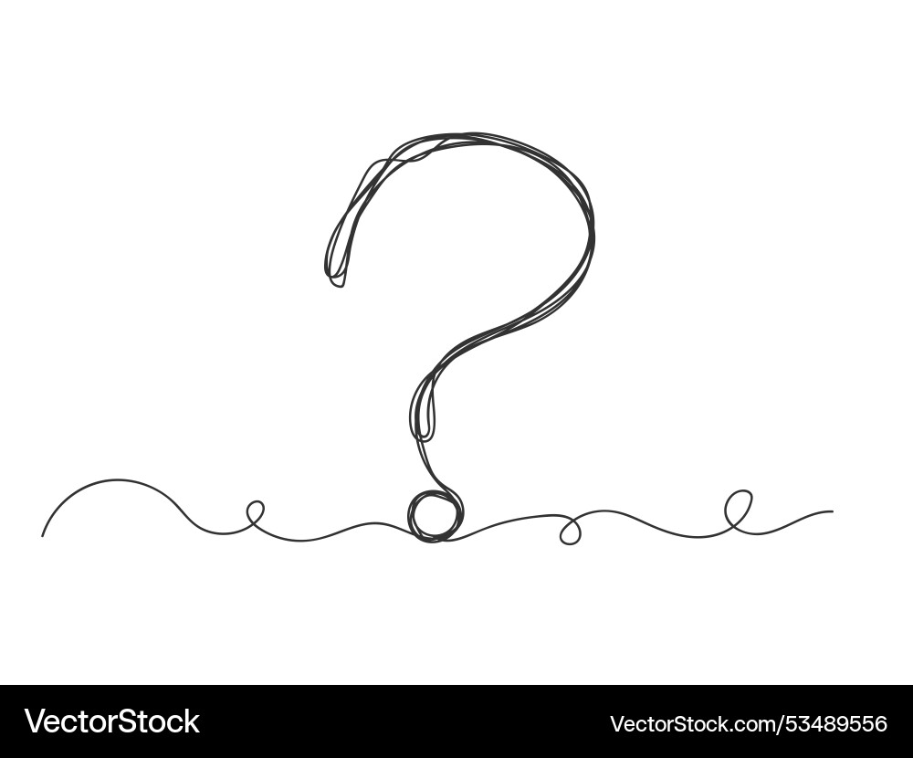 Single Question Mark Outline Royalty Free Vector Image