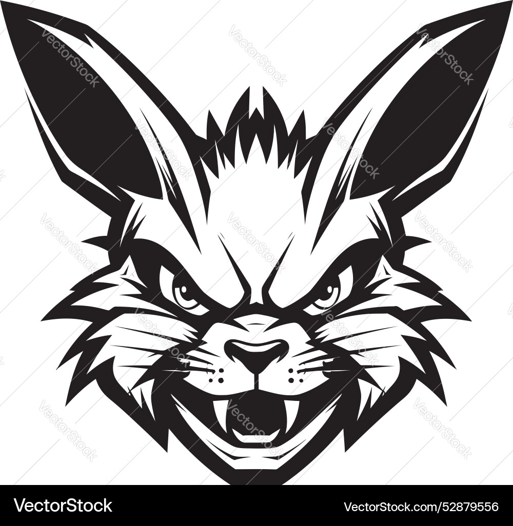 Stylish bunny monochrome emblem graceful rabbit Vector Image