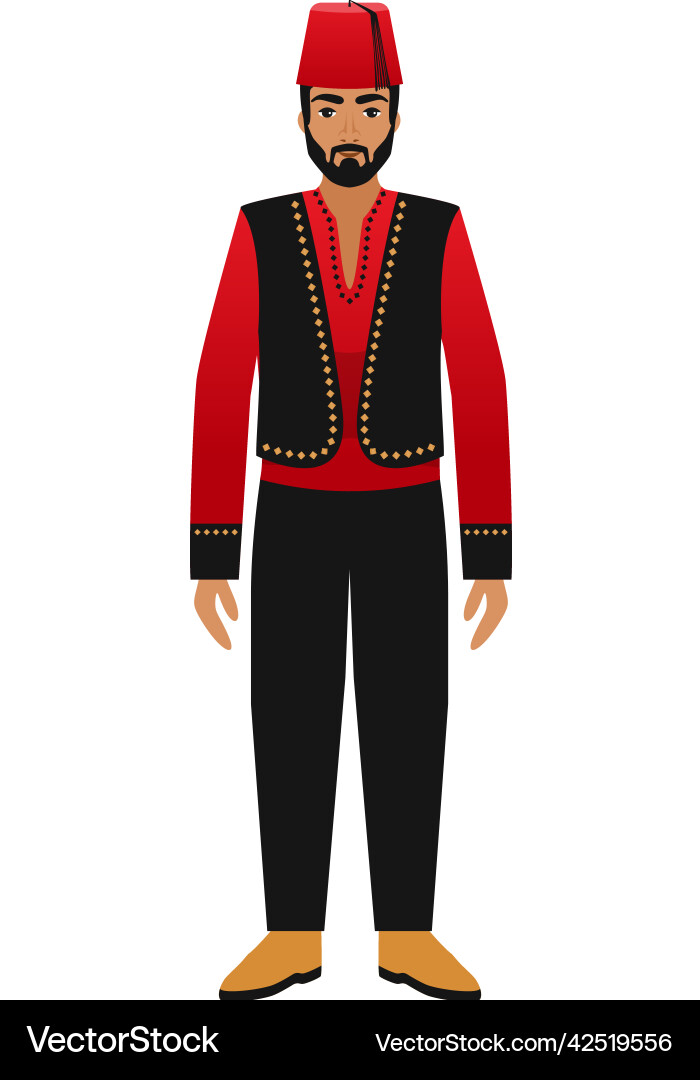 Traditional turkish man composition Royalty Free Vector