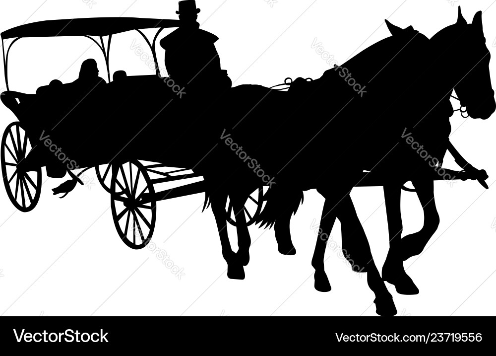 Vintage carriage silhouette Royalty Free Vector Image
