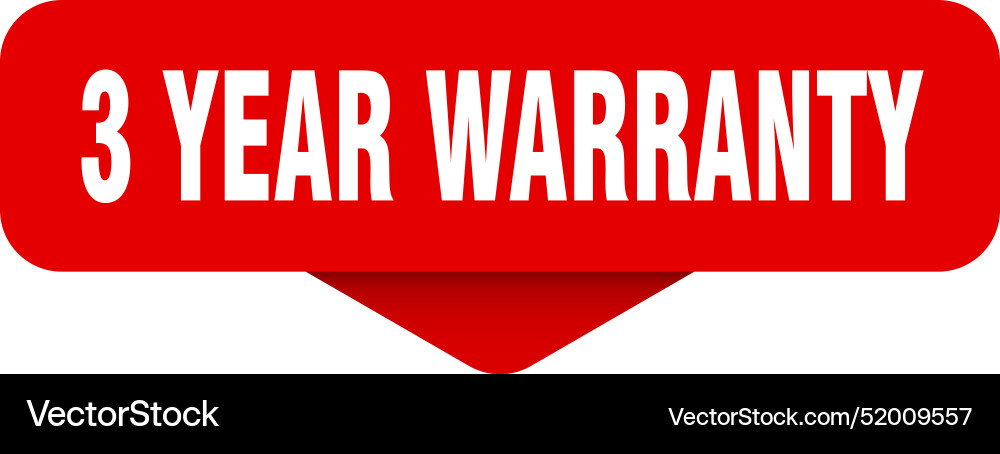 3 year warranty sticker sign Royalty Free Vector Image