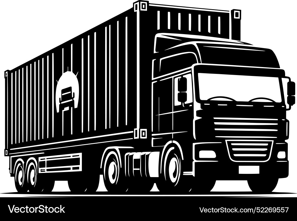 Argo container truck silhouette flat isolated Vector Image