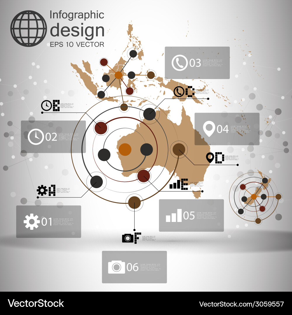Australia map background infographic design Vector Image