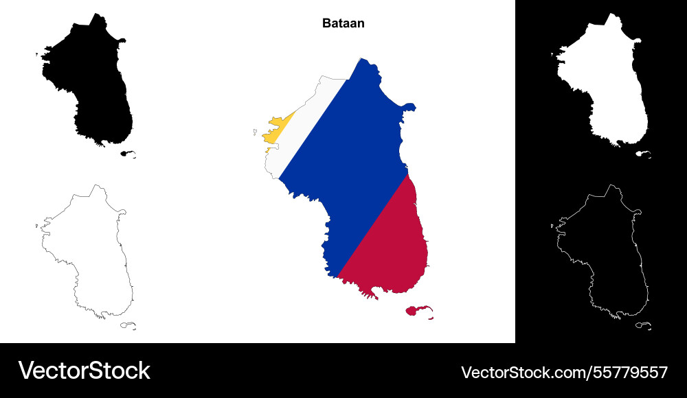 Bataan outline map Royalty Free Vector Image - VectorStock