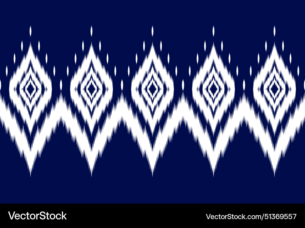 Border ethnic ikat pattern art fabric american Vector Image