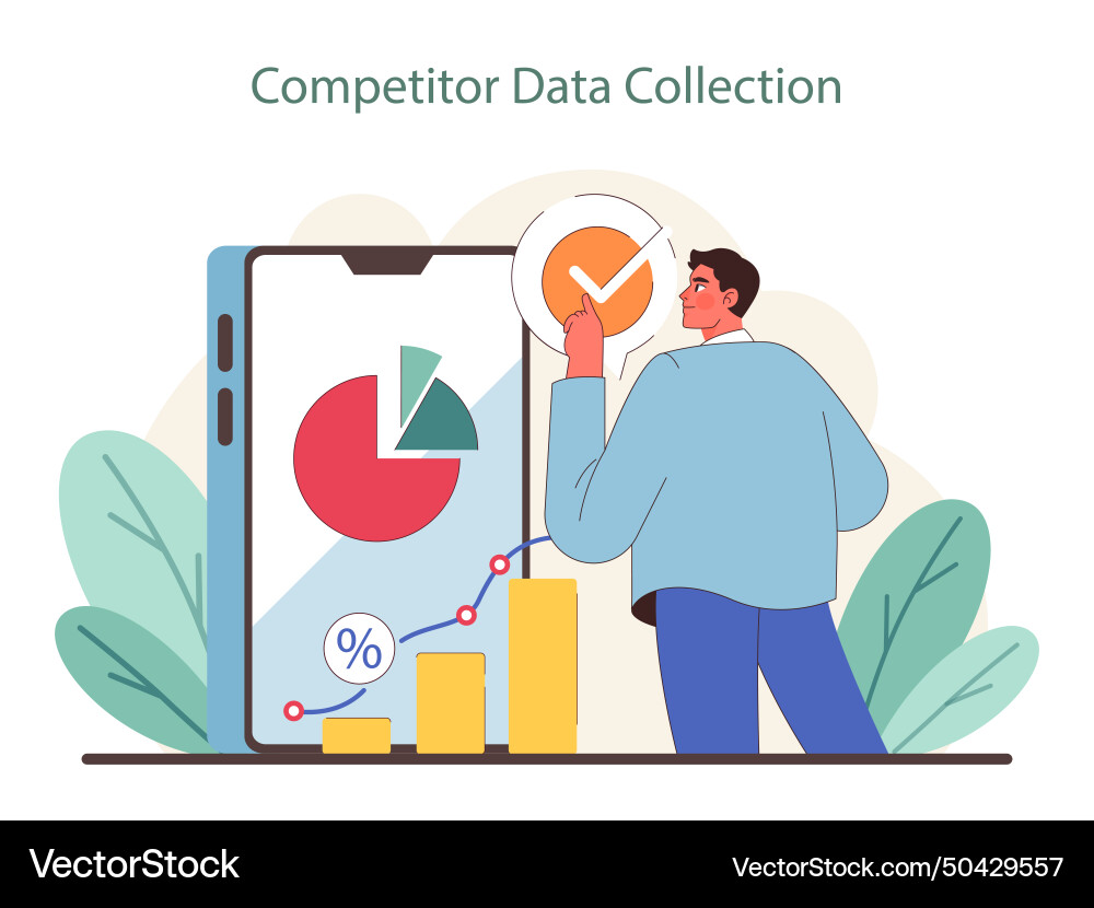 Competitor data collection concept a marketer Vector Image