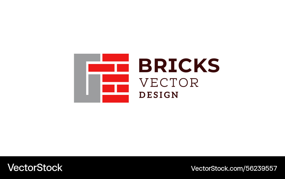 Letter brick logo design Royalty Free Vector Image