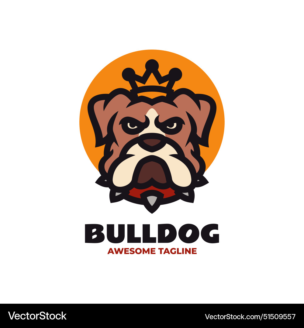 Logo bulldog simple mascot style Royalty Free Vector Image