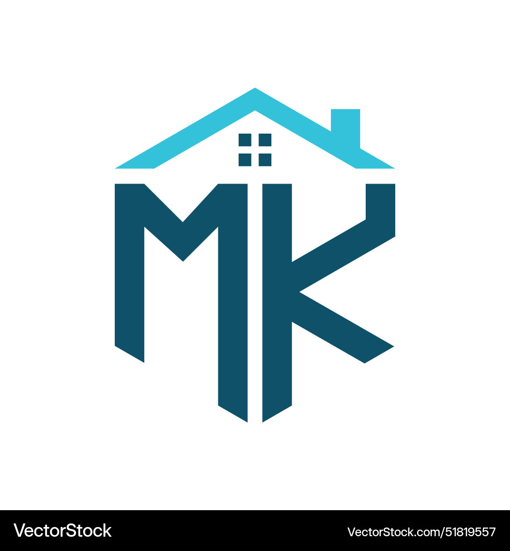 Mk house logo design template letter Royalty Free Vector
