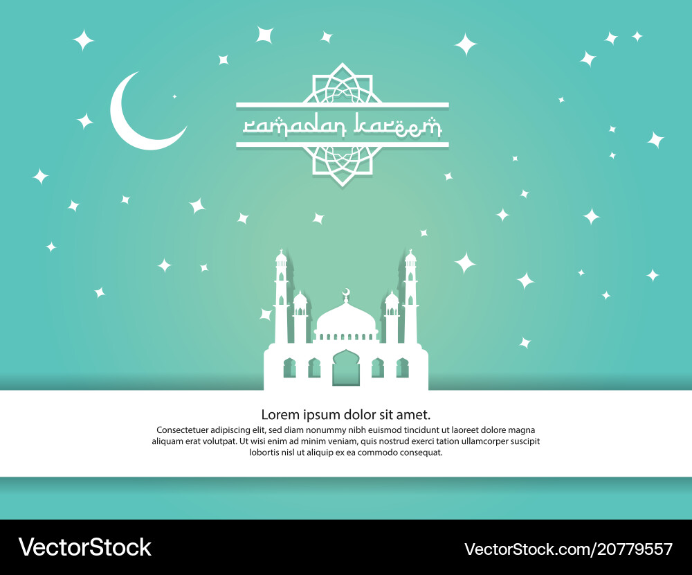 Mosque moon and stars element design for ramadan Vector Image