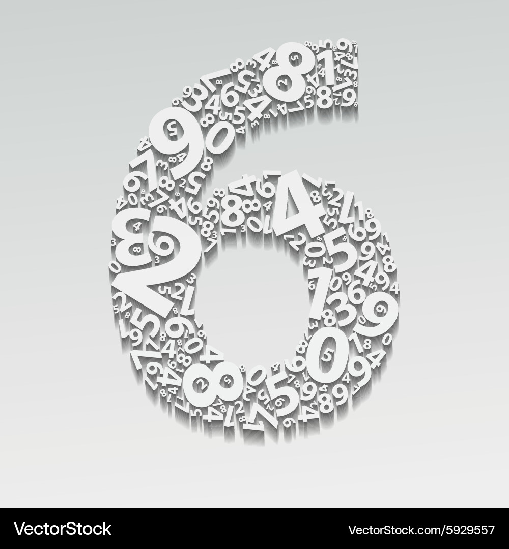 Number six Royalty Free Vector Image - VectorStock