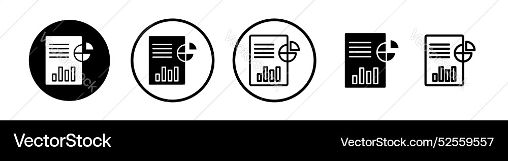 Quarterly report icon set on white background Vector Image
