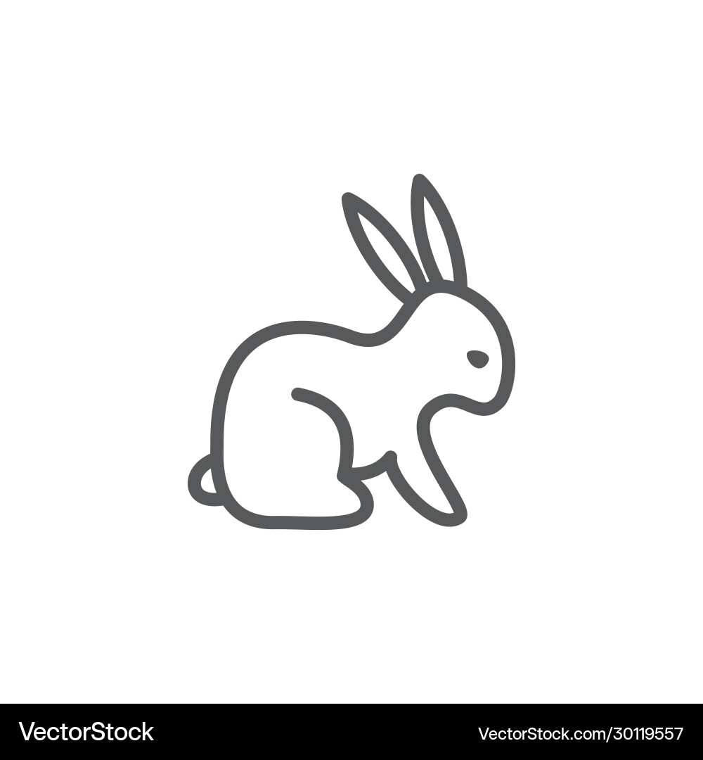 Rabbit line icon on white background Royalty Free Vector