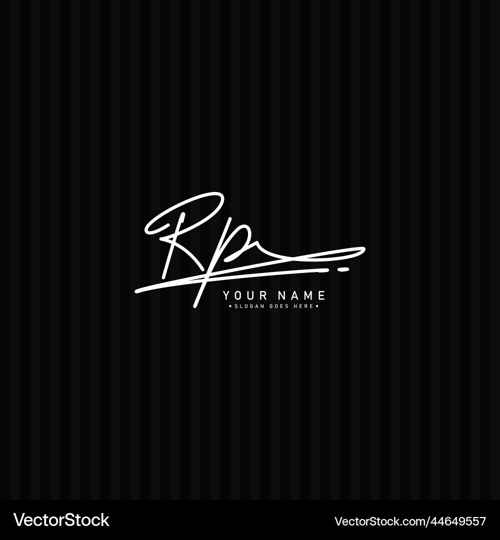 Rp handwritten signature logo - template Vector Image