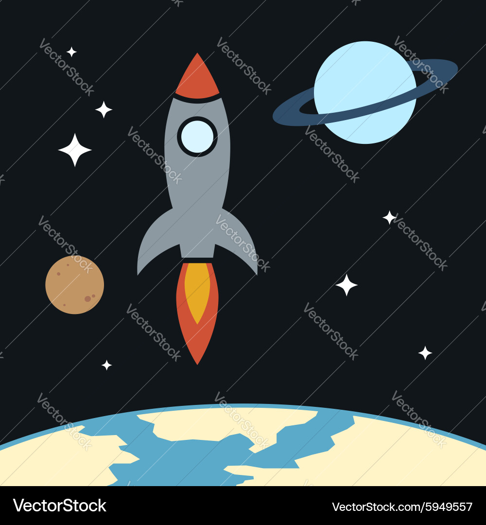 Space rocket Royalty Free Vector Image - VectorStock